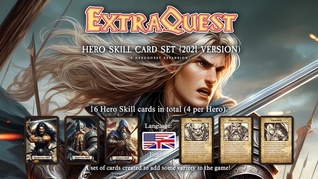 ExtraQuest Hero Skill cards ENGLISH ONLY Heroquest 2021 Edition - Etsy Nederland