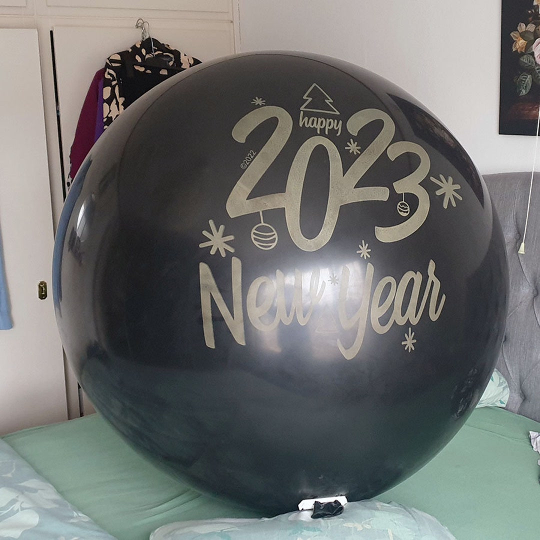 1x Big Cattex 44-48 Inch black/red/blue happy New Year Looner Big ...