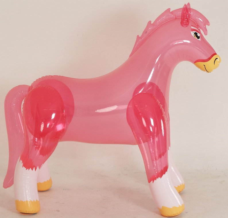 Huge Horse Pink Transp Shiny 6 Feet / 190 Cm High Shiny Pool Toy Big ...
