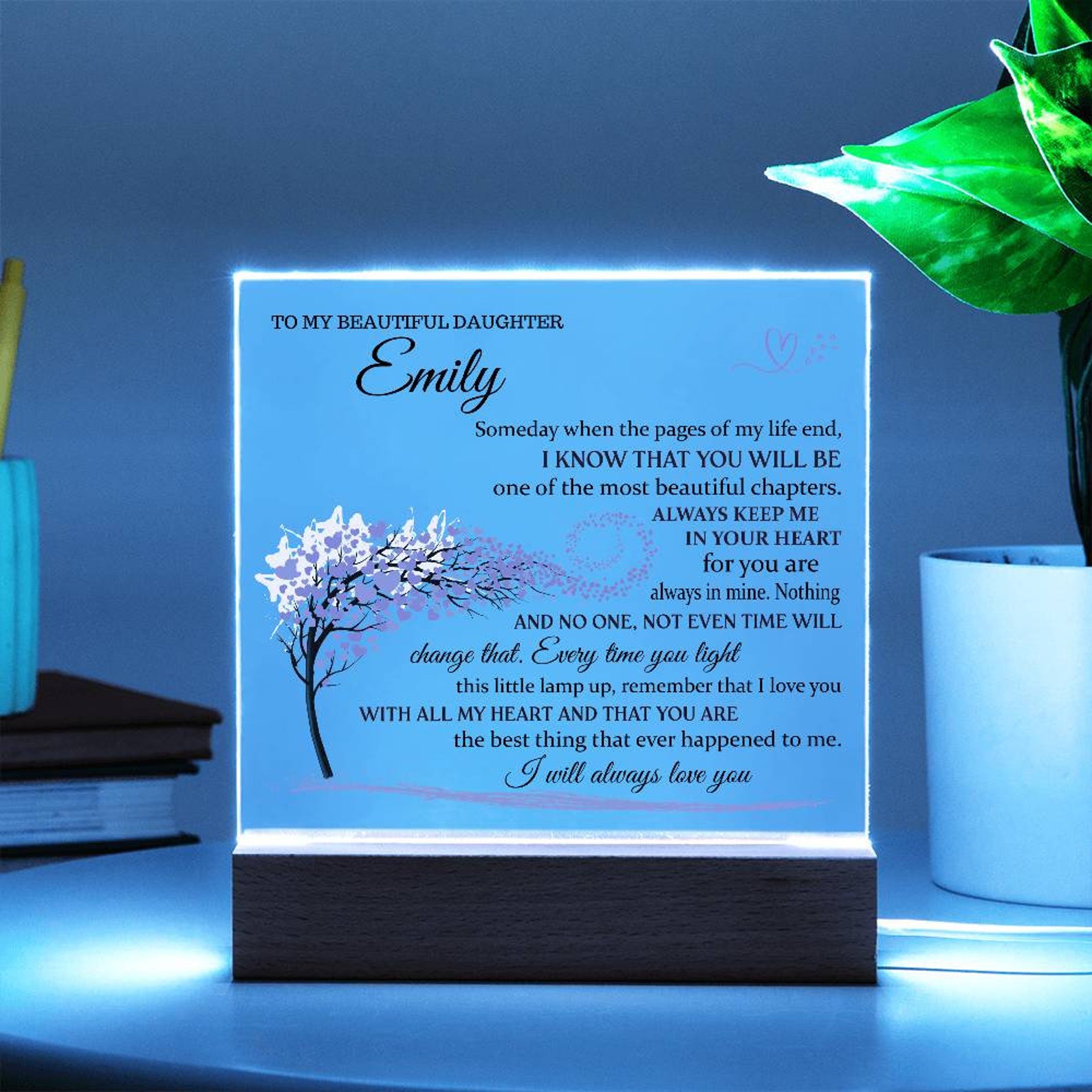 To My Beautiful Daughter| Night Lamp | Lamp of Love| From Mom/dad to ...