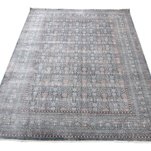 Vintage Blue Rug, Turkish Area Rug, Turkish Rug 5x7, Silk Rug 7x10, Rug ...