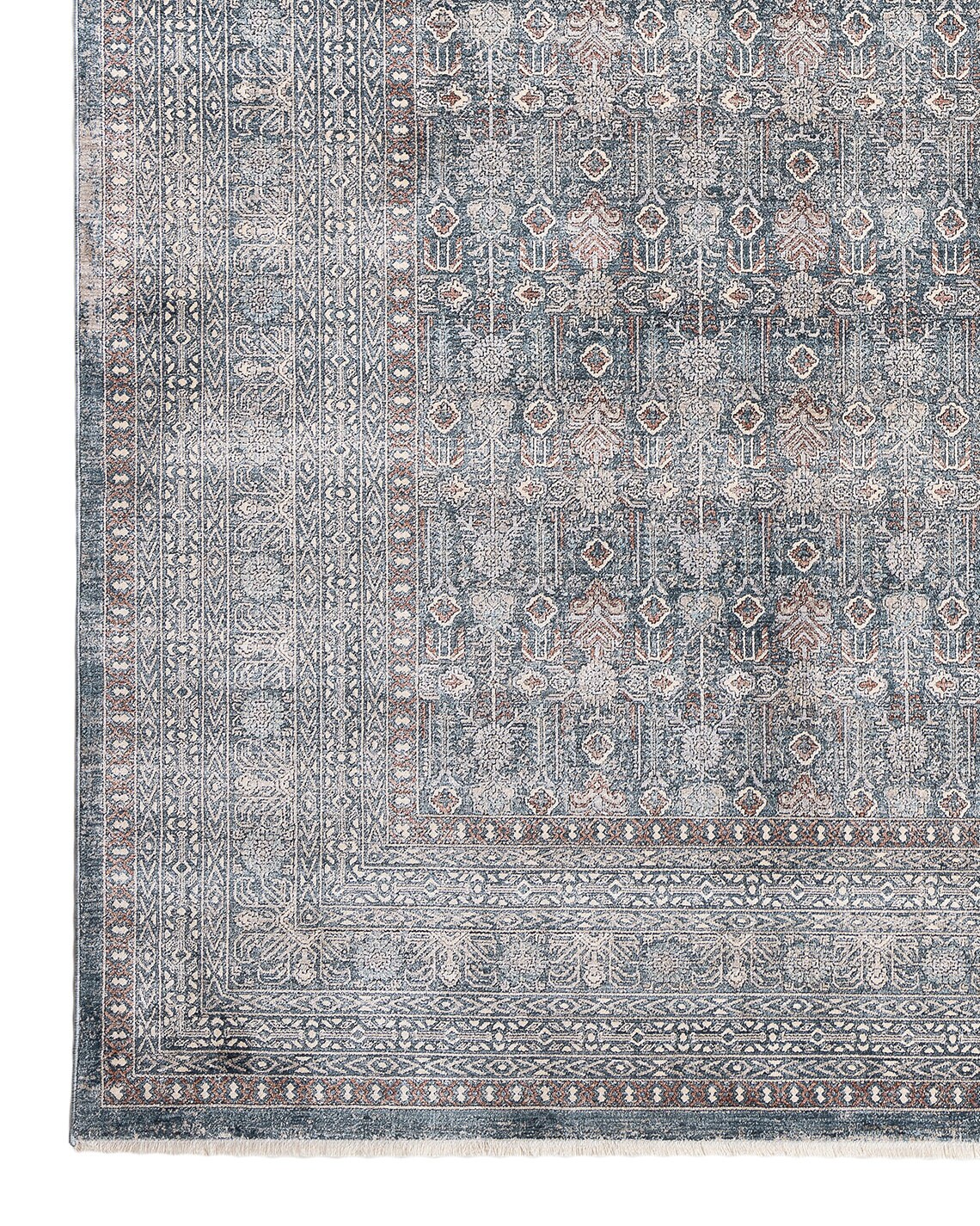 Vintage Blue Rug, Turkish Area Rug, Turkish Rug 5x7, Silk Rug 7x10, Rug ...