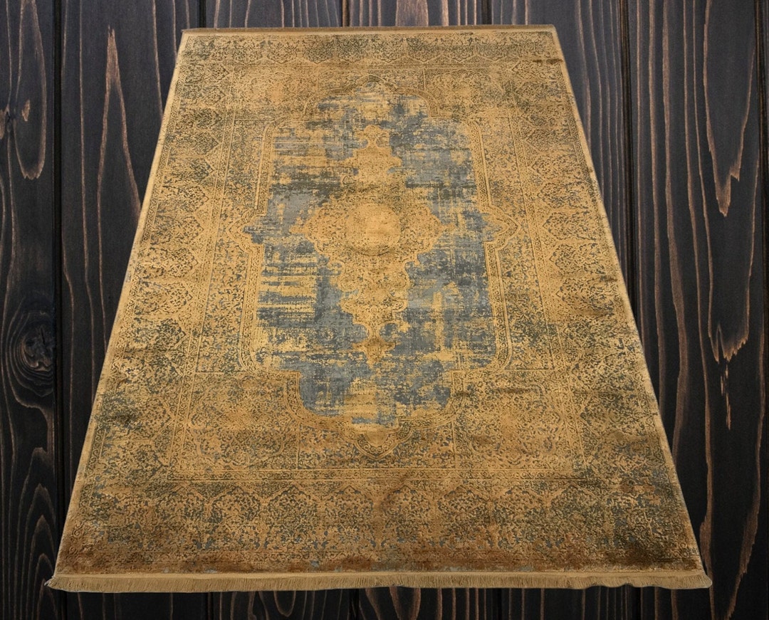 7x10 Copper Color Rug,5x8 Turkish Vintage Silk Rug,viscose Carpet ...