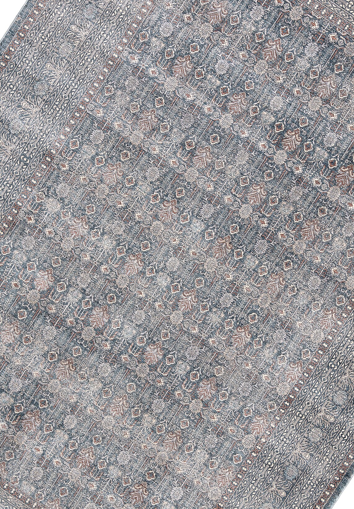 Vintage Blue Rug, Turkish Area Rug, Turkish Rug 5x7, Silk Rug 7x10, Rug ...