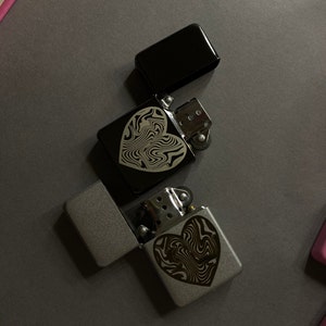 Spiralling Heart Lighter, Aesthetic Heart, Powderpuff Heart, Refillable ...