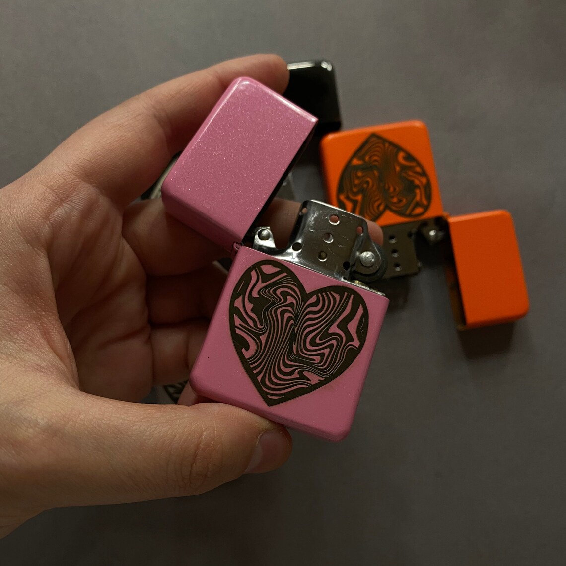 Spiralling Heart Lighter Aesthetic Heart Powderpuff Heart - Etsy