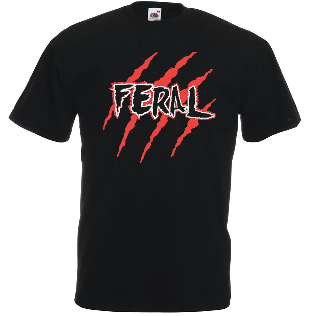 Feral T-shirt With Red White Tiger Claw Scratch Metallic or Vinyl ...