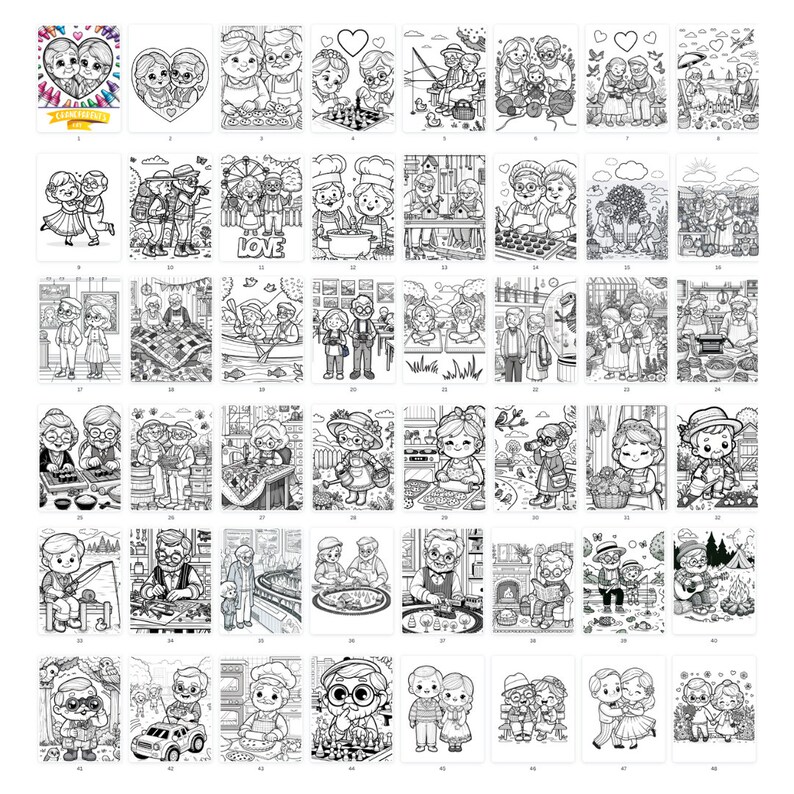 Happy Grandparent's Day Coloring Book, 110 Coloring Pages, Happy ...