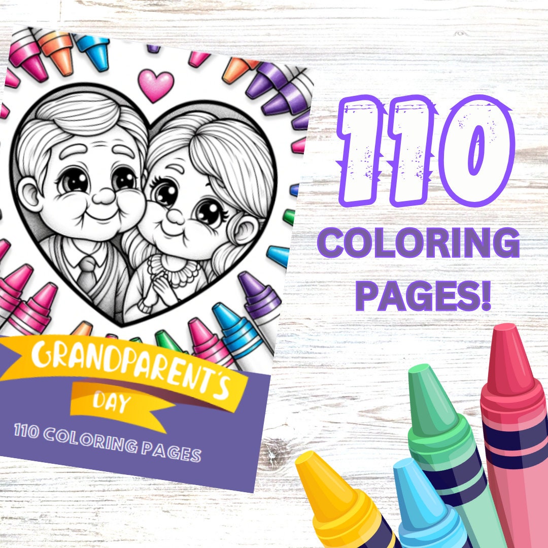 Happy Grandparent's Day Coloring Book, 110 Coloring Pages, Happy ...