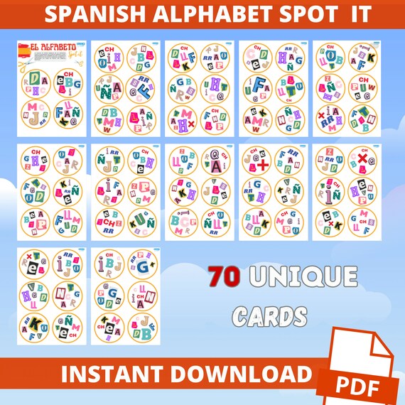 Spanish Alphabet Game Baby Learning Spanish Alphabet Word Flash Card