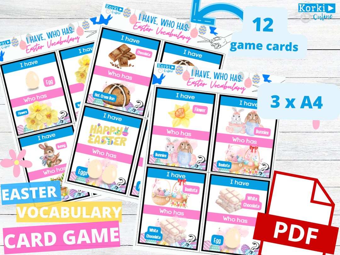 I Have – Who Has? Easter GAME, Easter Card Game, Easter Activity ...