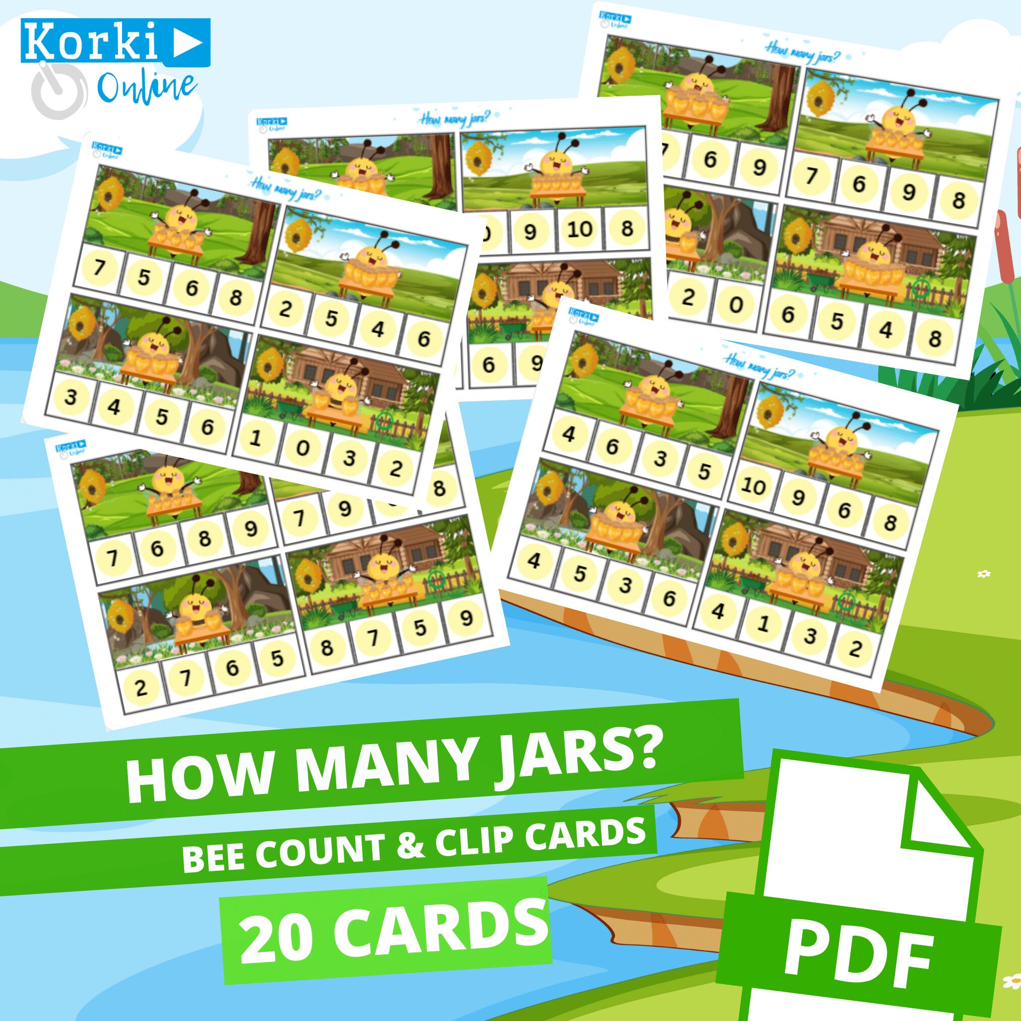 Bugs Counting Activity, Insects Printable Counting Cards, 84 Cards Set ...