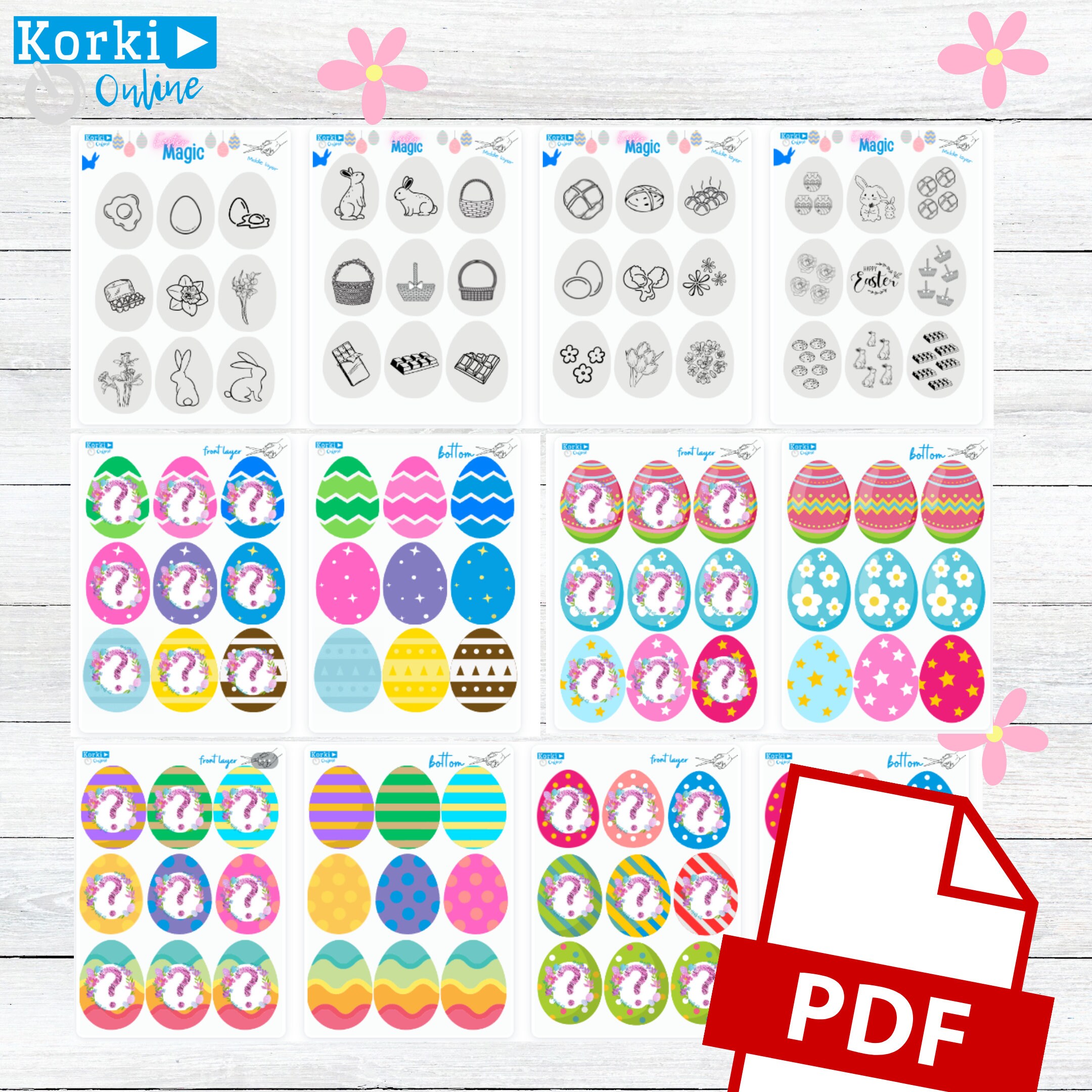 Printable Easter Egg Flashlight Reveal Guessing Card Game, Easter ...
