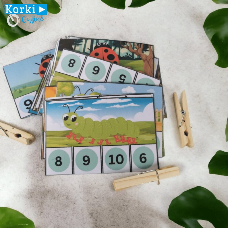 Bugs Counting Activity, Insects Printable Counting Cards, 84 Cards Set ...