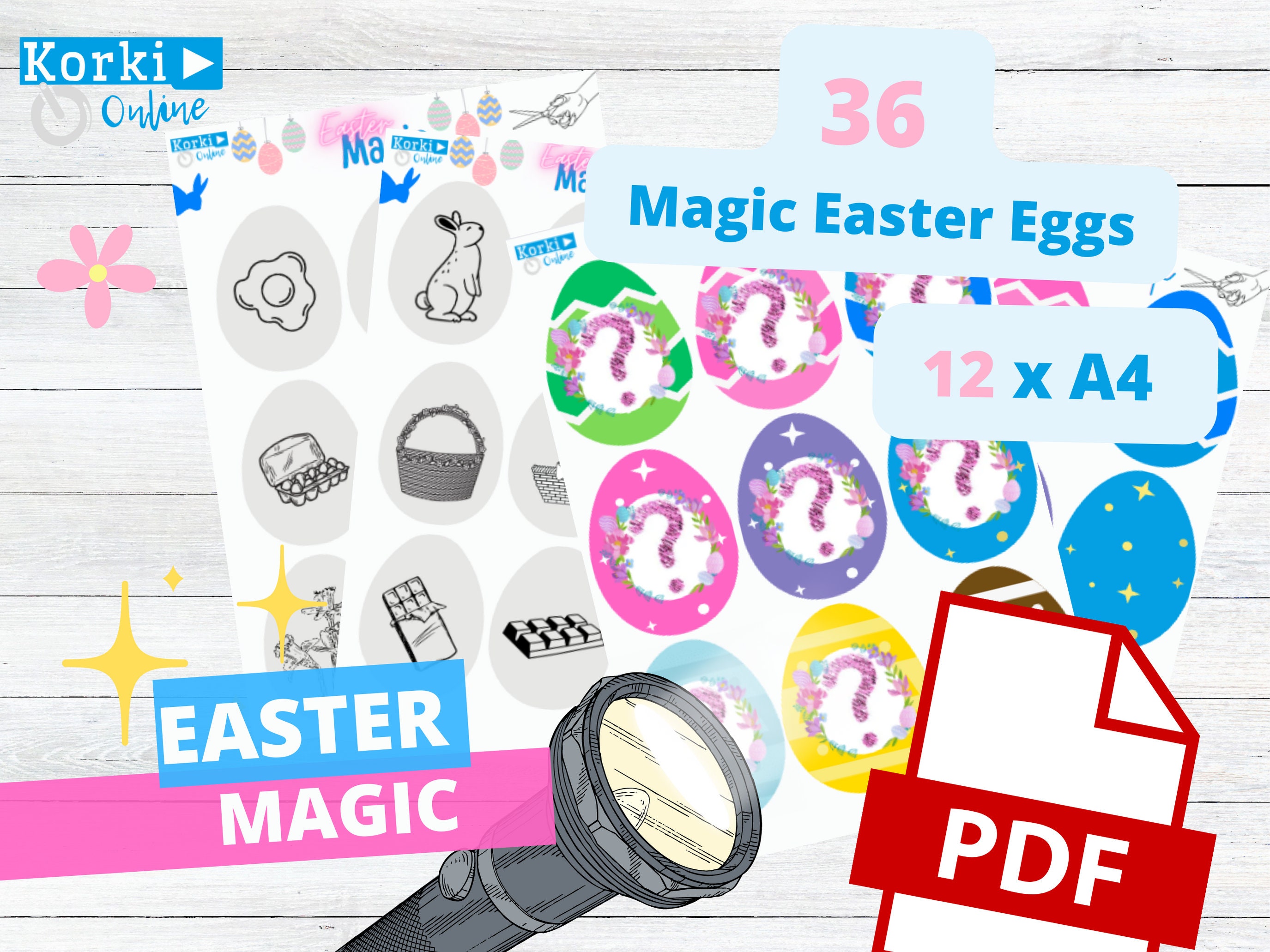 Printable Easter Egg Flashlight Reveal Guessing Card Game, Easter ...