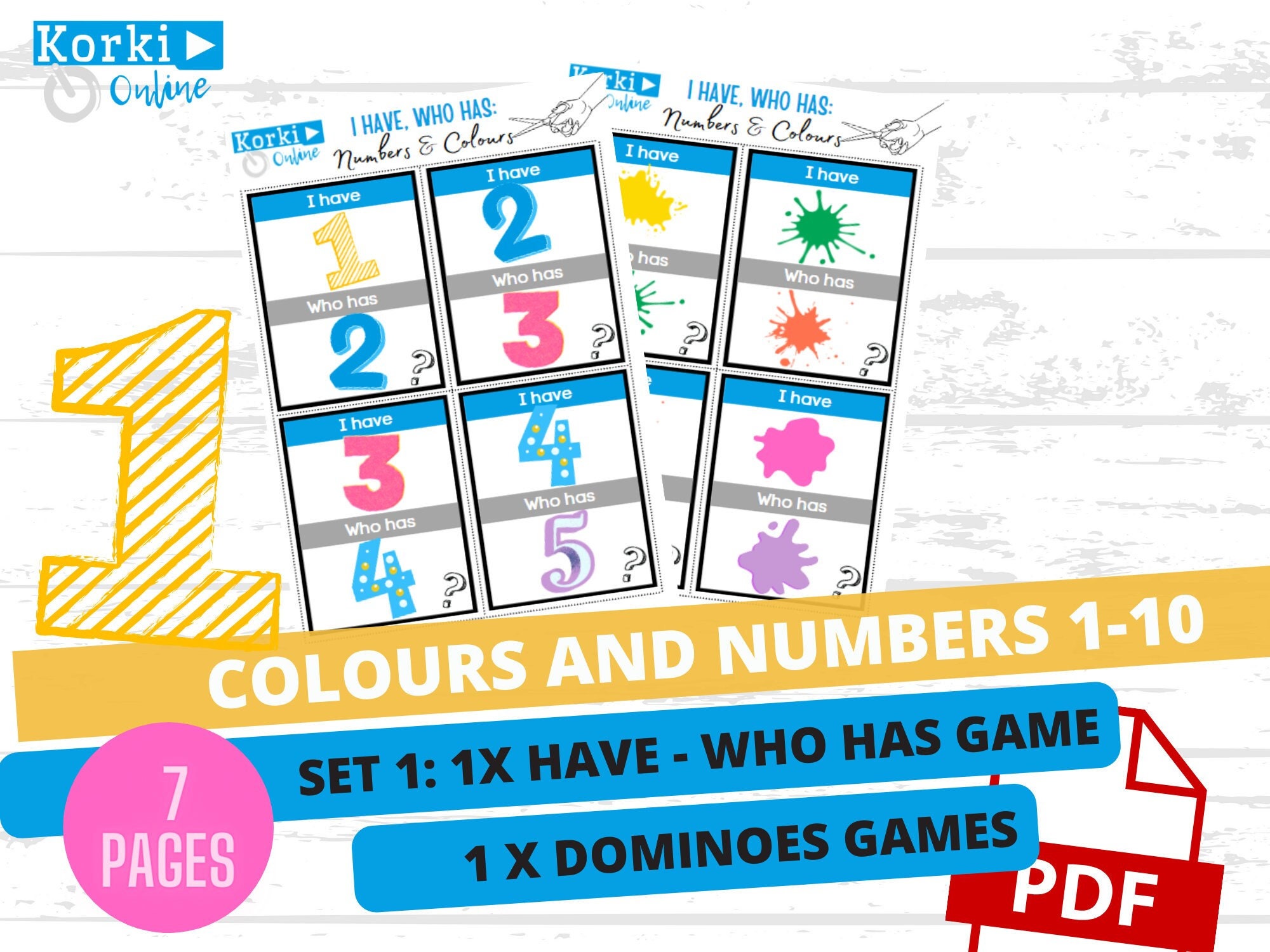 Set No.1 - 2 PRINTABLE Games. Colors Matching Activity. Toddler and ...