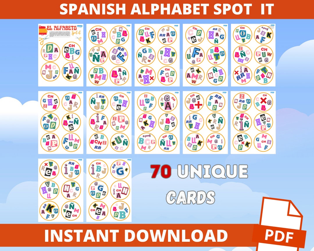 Learn Spanish Alphabet, Spanish Set, El Alphabeto, Matching Card Game ...