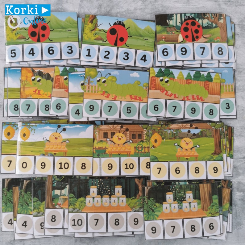 Bugs Counting Activity, Insects Printable Counting Cards, 84 Cards Set ...
