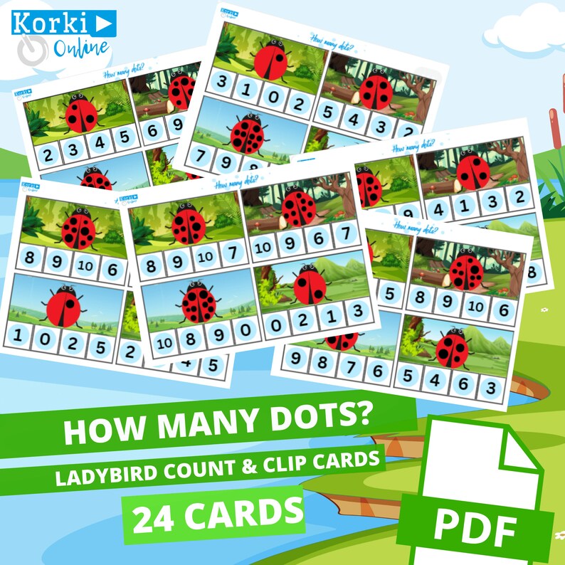 Bugs Counting Activity, Insects Printable Counting Cards, 84 Cards Set ...