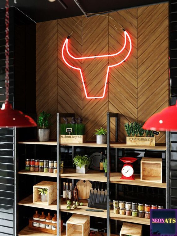 Signs Wall Décor Home Décor Bulls Neon Sign Wall Decor Gift etna.com.pe