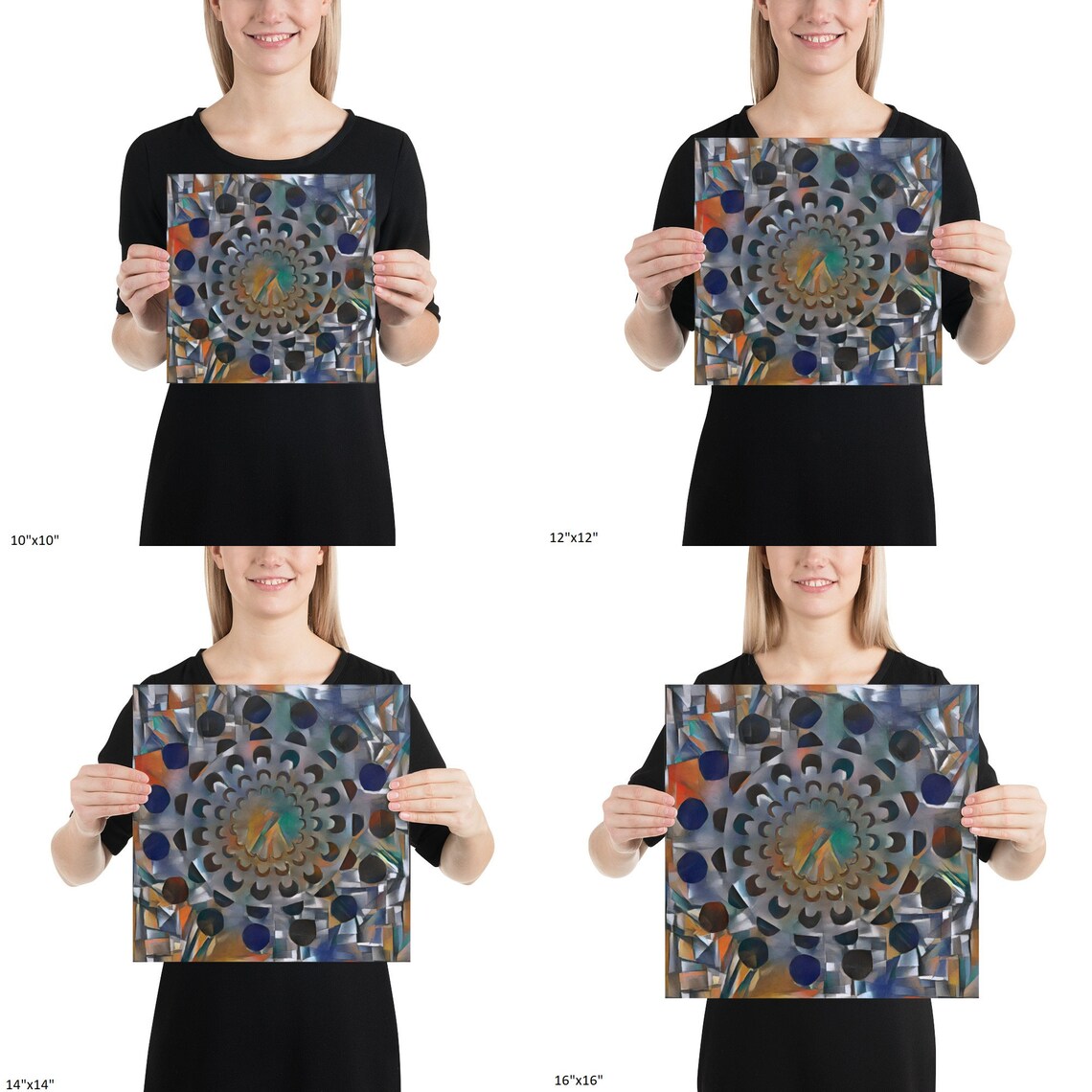 Cubist Moon Phases Mandala Art Print Great Quality Thick - Etsy