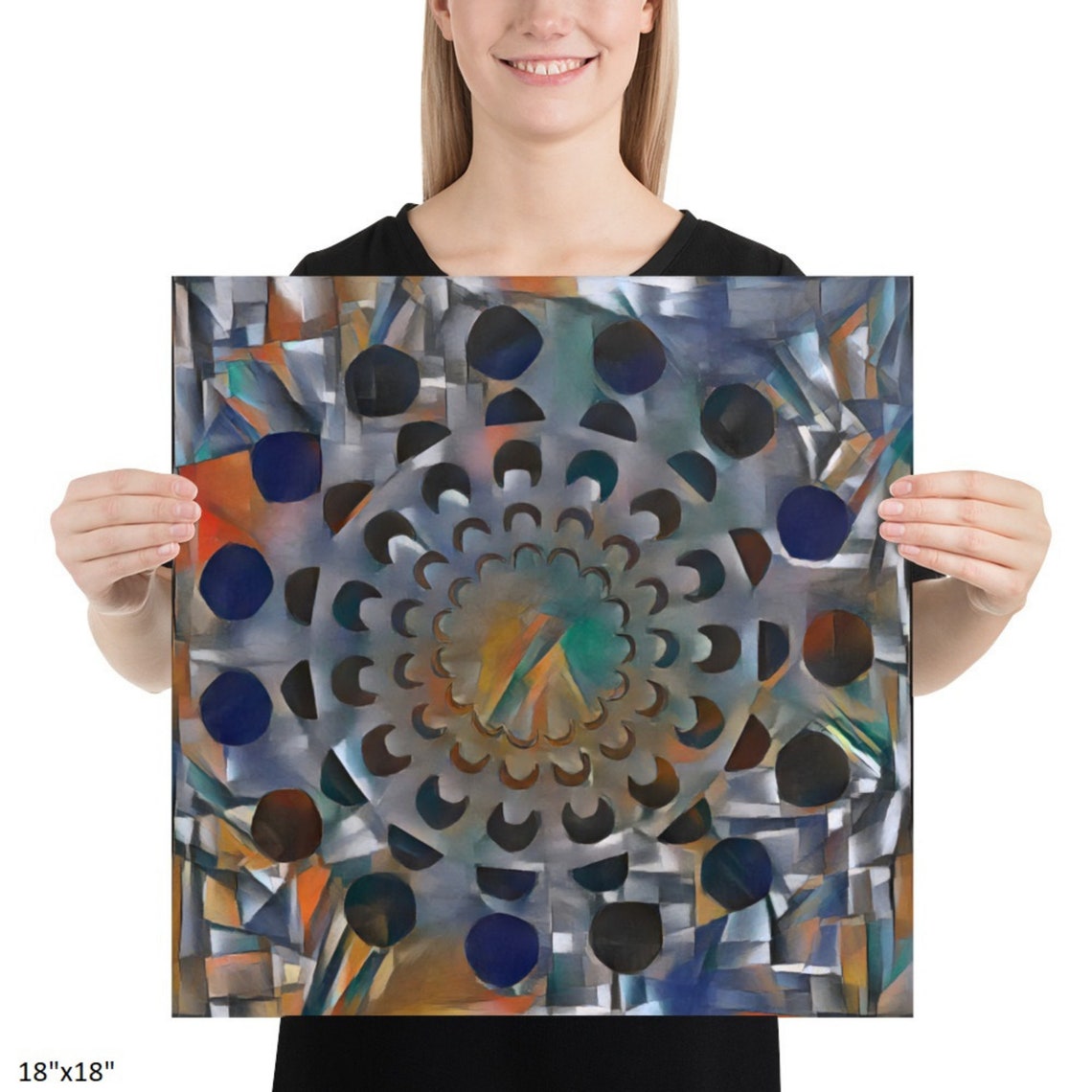Cubist Moon Phases Mandala Art Print Great Quality Thick - Etsy