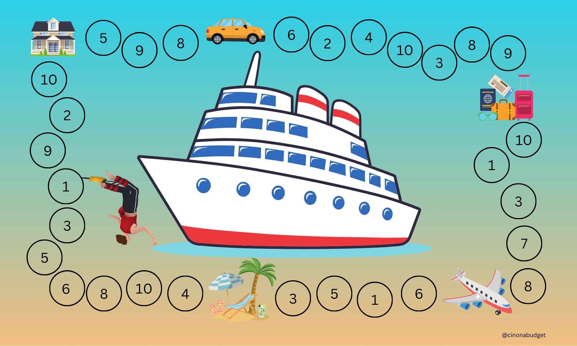 Cruise Ship Savings Challenge Game/ Printable - Etsy