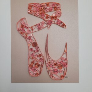 Quilled Ballet Shoes Art: 3D Paper Filigree, Framed Wall Art (8x10) - Etsy