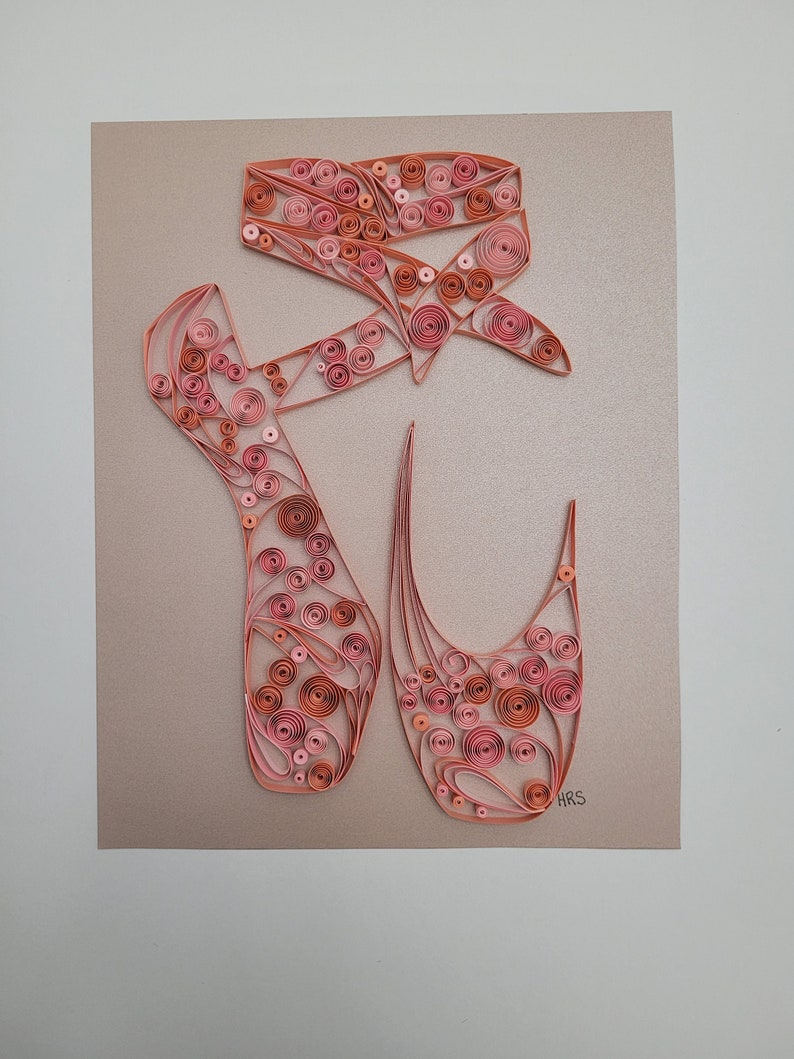 Quilled Ballet Shoes Art: 3D Paper Filigree, Framed Wall Art (8x10) - Etsy