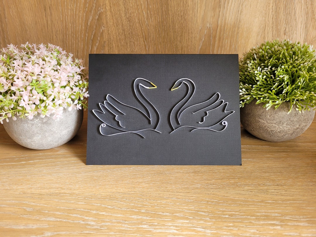 Quilled Swan Card Paper Craft Quilling Blank Inside Wedding Card ...