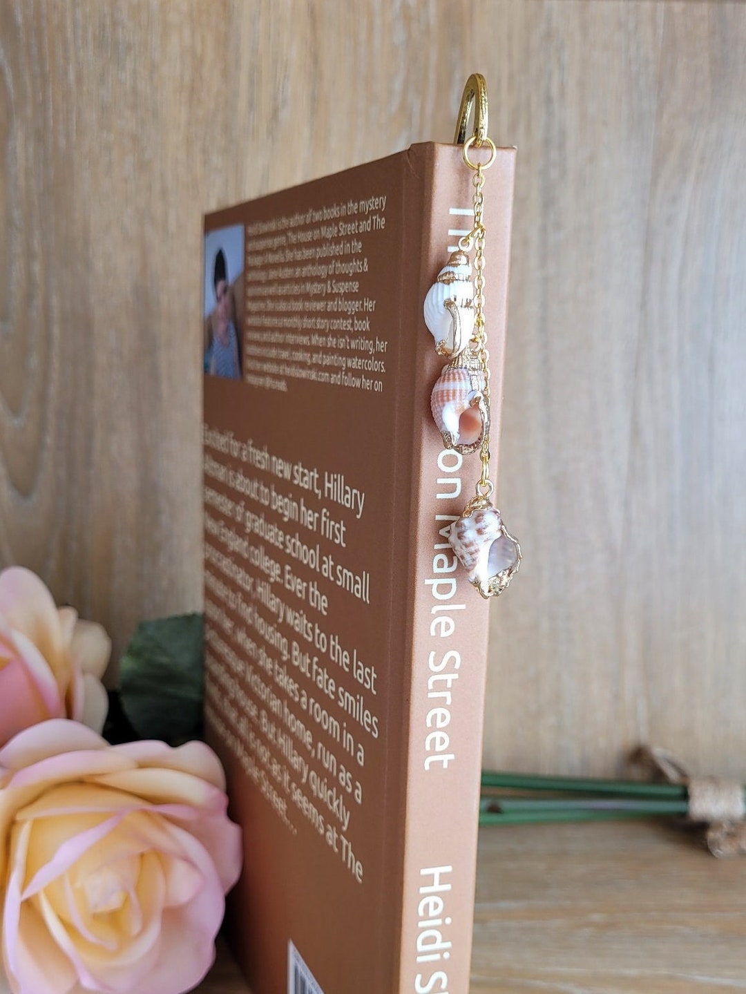 Metal Bookmarks | Natural Sea Shell | Beach Reader Gift Gold Hook | 7 ...