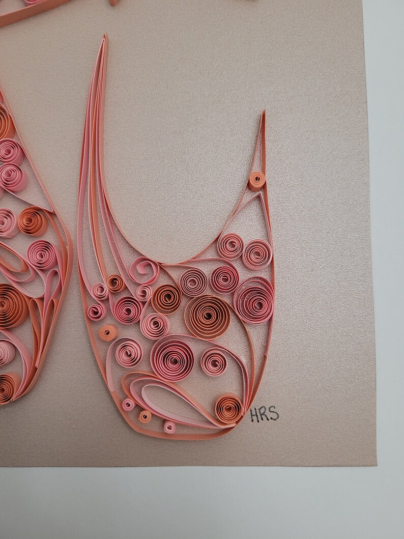 Quilled Ballet Shoes Art: 3D Paper Filigree, Framed Wall Art (8x10) - Etsy
