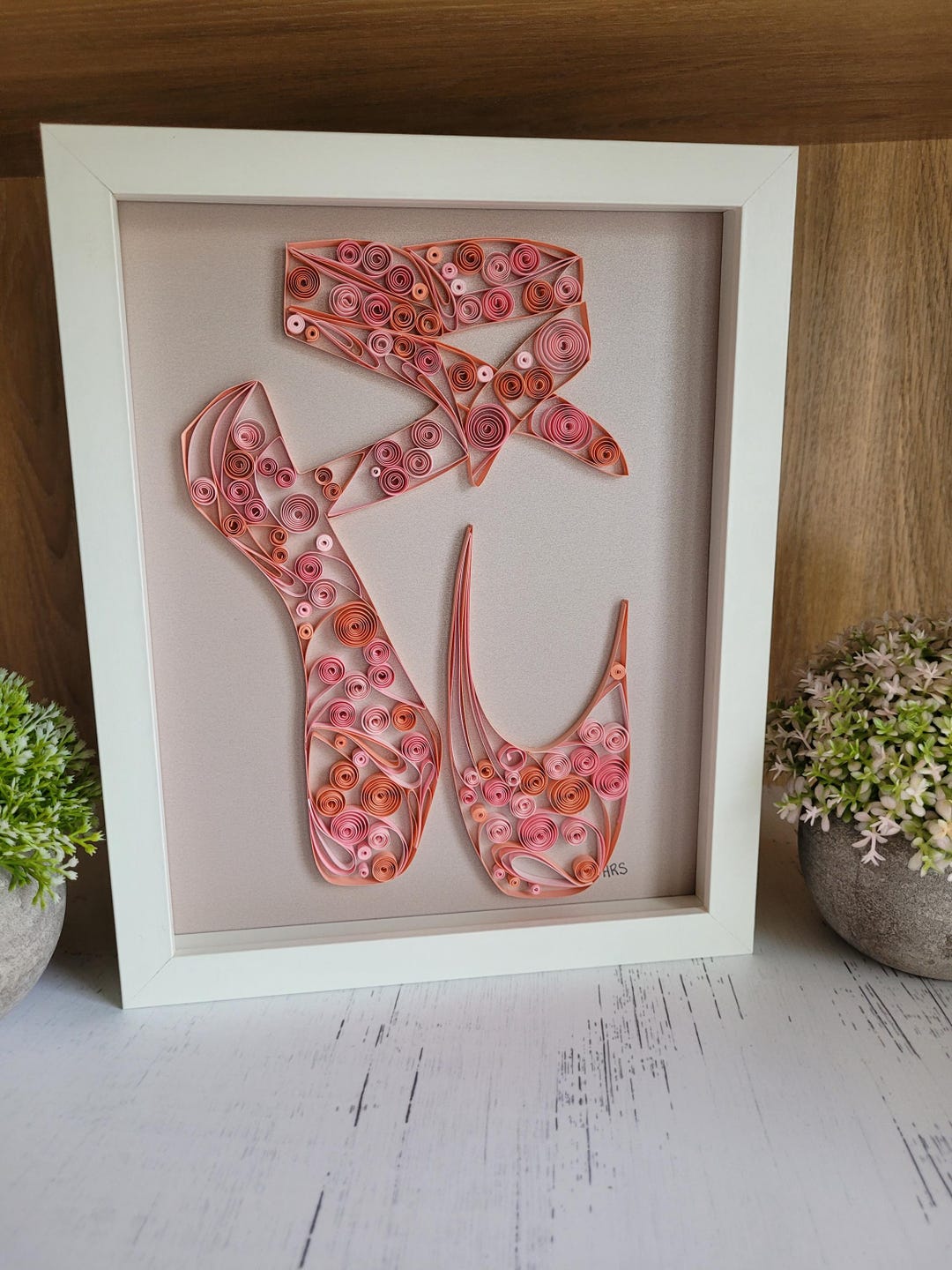 Quilled Ballet Shoes Art: 3D Paper Filigree, Framed Wall Art (8x10) - Etsy