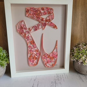 Quilled Ballet Shoes Art: 3D Paper Filigree, Framed Wall Art (8x10) - Etsy