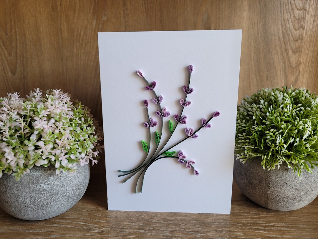 Quilled Lavender Floral Card Paper Craft Quilling Blank Inside 4 ...