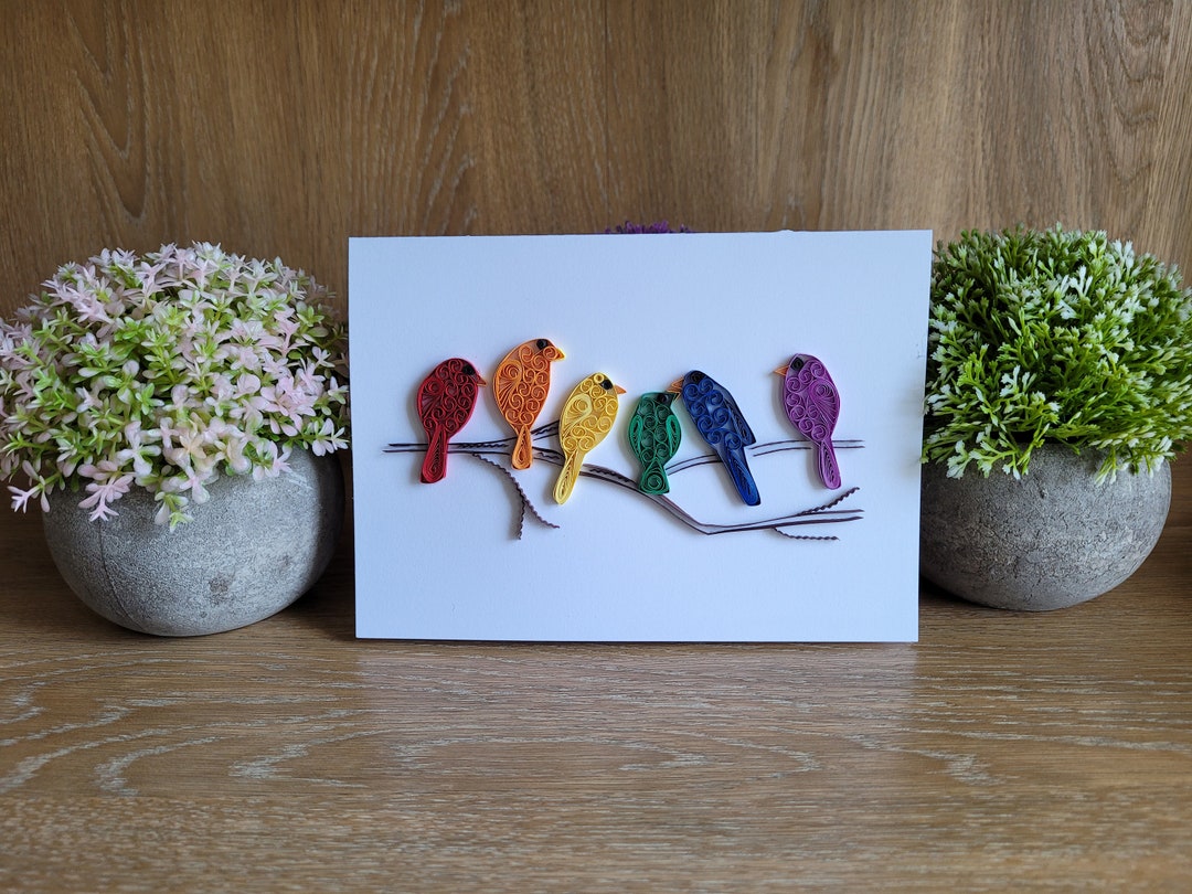 Quilled Birds of a Feather Card Paper Craft Quilling - Etsy