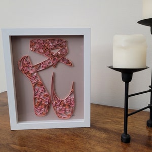 Quilled Ballet Shoes Art: 3D Paper Filigree, Framed Wall Art (8x10) - Etsy