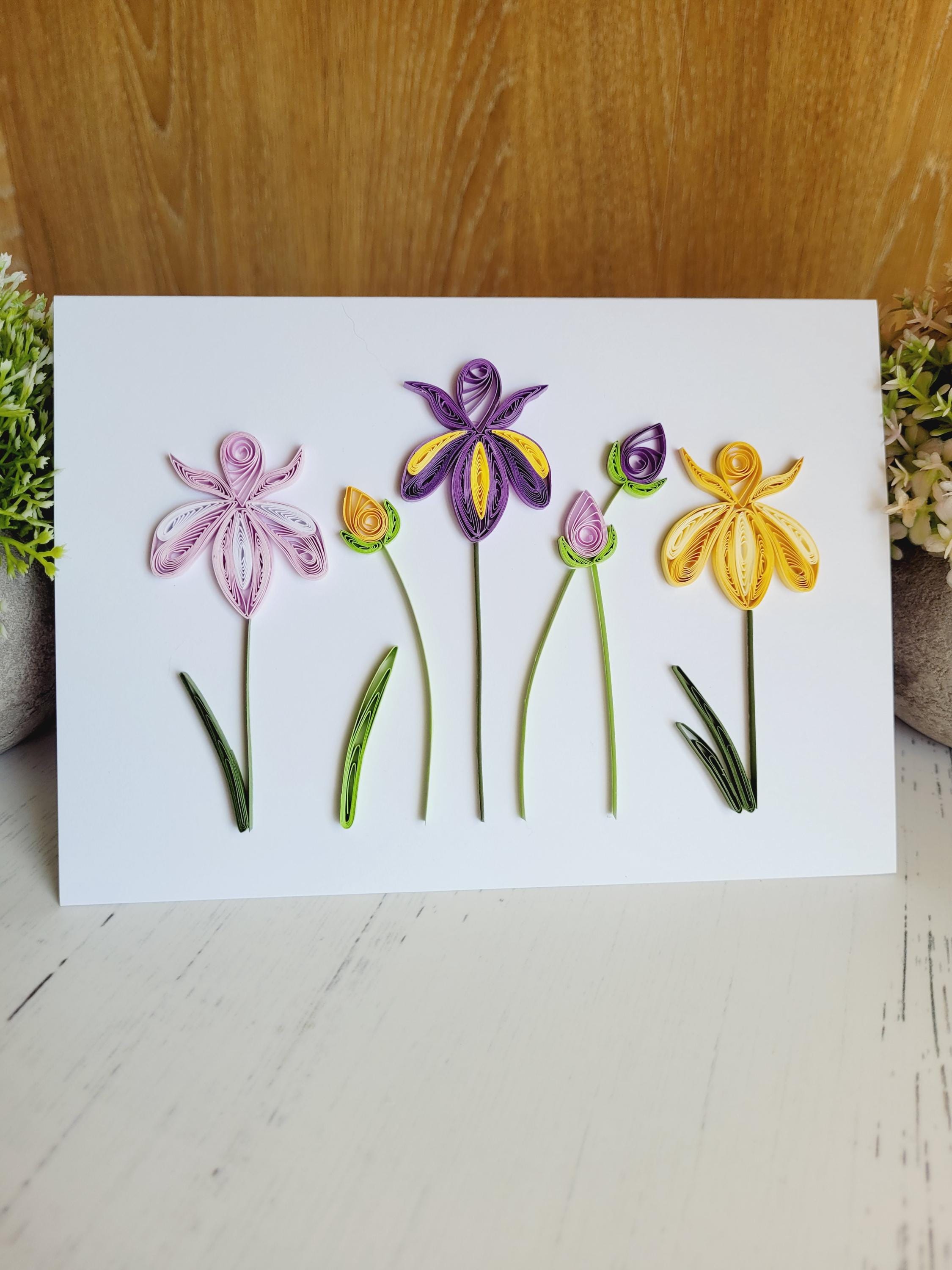 Handmade Quilled Iris Greeting Card - Blank Inside - Etsy