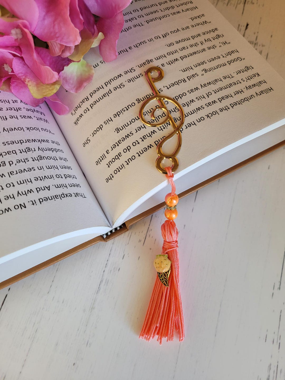 Metal Bookmarks | Hand-tied Beaded Tassel With Charm | Gold or Silver ...