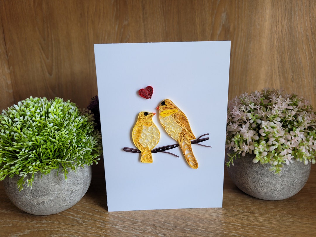 Quilled Birds of a Feather Card | Paper Craft | Quilling | Blank Inside ...