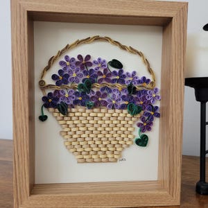 Quilled Violet Floral Art: Handmade Paper Craft in Wood Frame (8x10) - Etsy