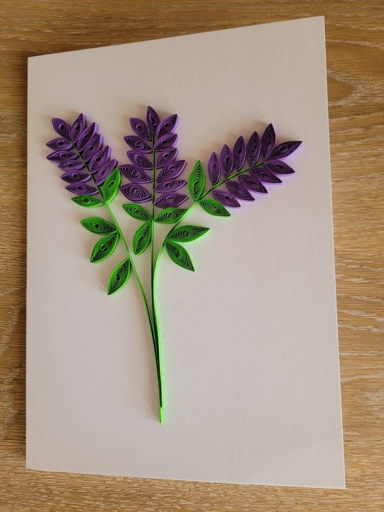 Quilled Lavender Floral Card Paper Craft Quilling Blank - Etsy