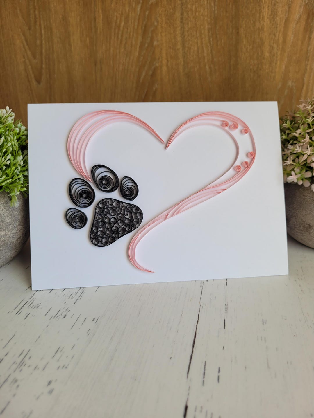 Quilled Dog Card: Paper Craft Pet Card - Blank Inside - Etsy