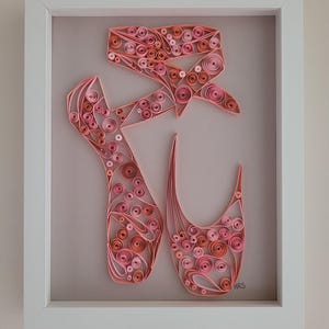 Quilled Ballet Shoes Art: 3D Paper Filigree, Framed Wall Art (8x10) - Etsy