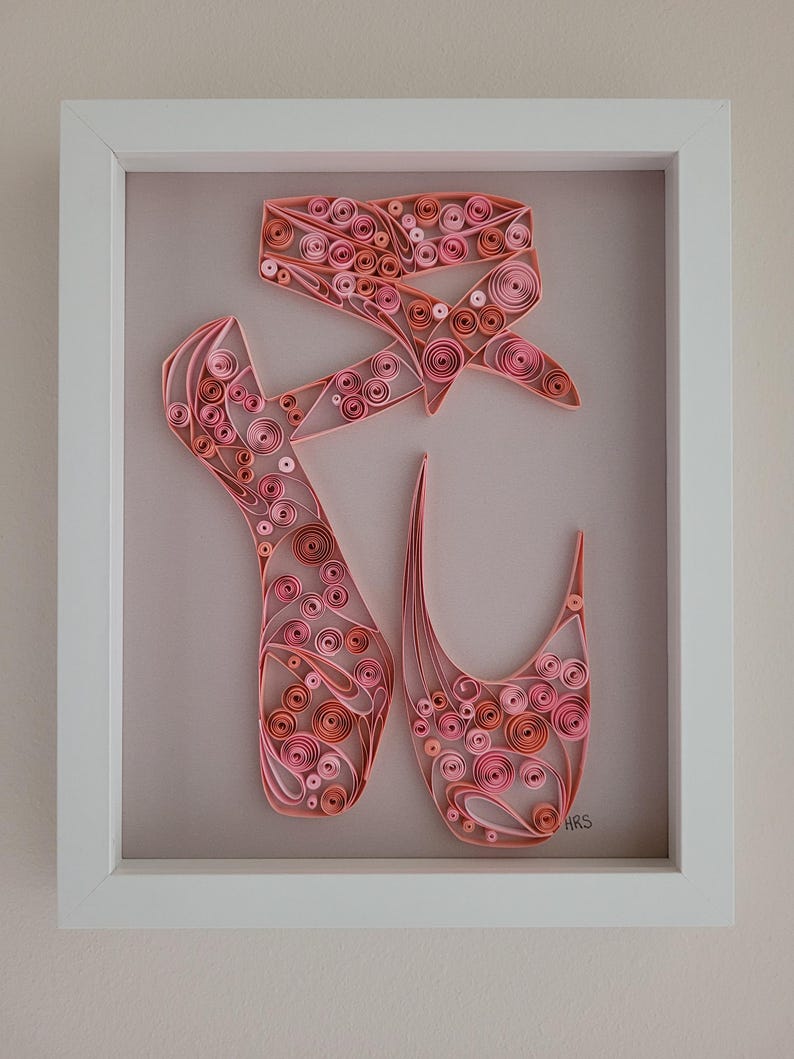 Quilled Ballet Shoes Art: 3D Paper Filigree, Framed Wall Art (8x10) - Etsy