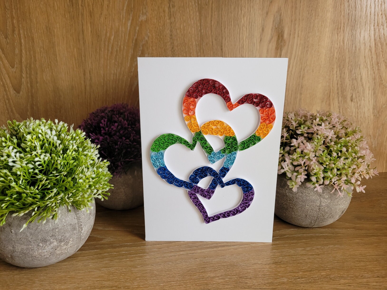 Quilled Interlocking Heart Card | Paper Craft | Quilling | Blank Inside ...