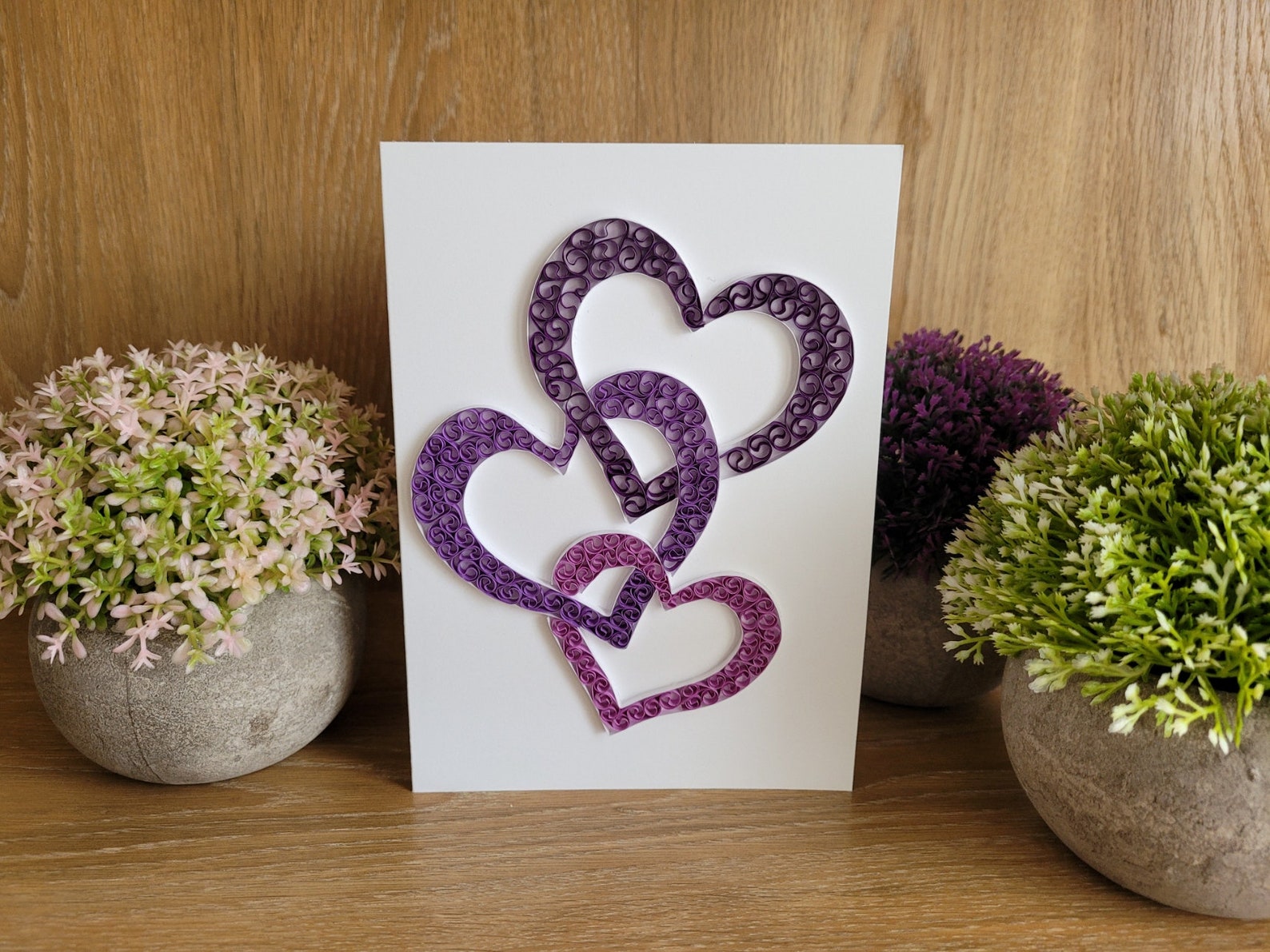 Quilled Interlocking Heart Card | Paper Craft | Quilling | Blank Inside ...