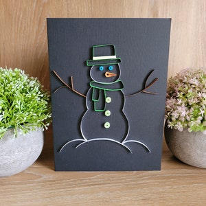 Quilled Christmas Card | Paper Craft | Snowman Card | Quilling | Blank ...