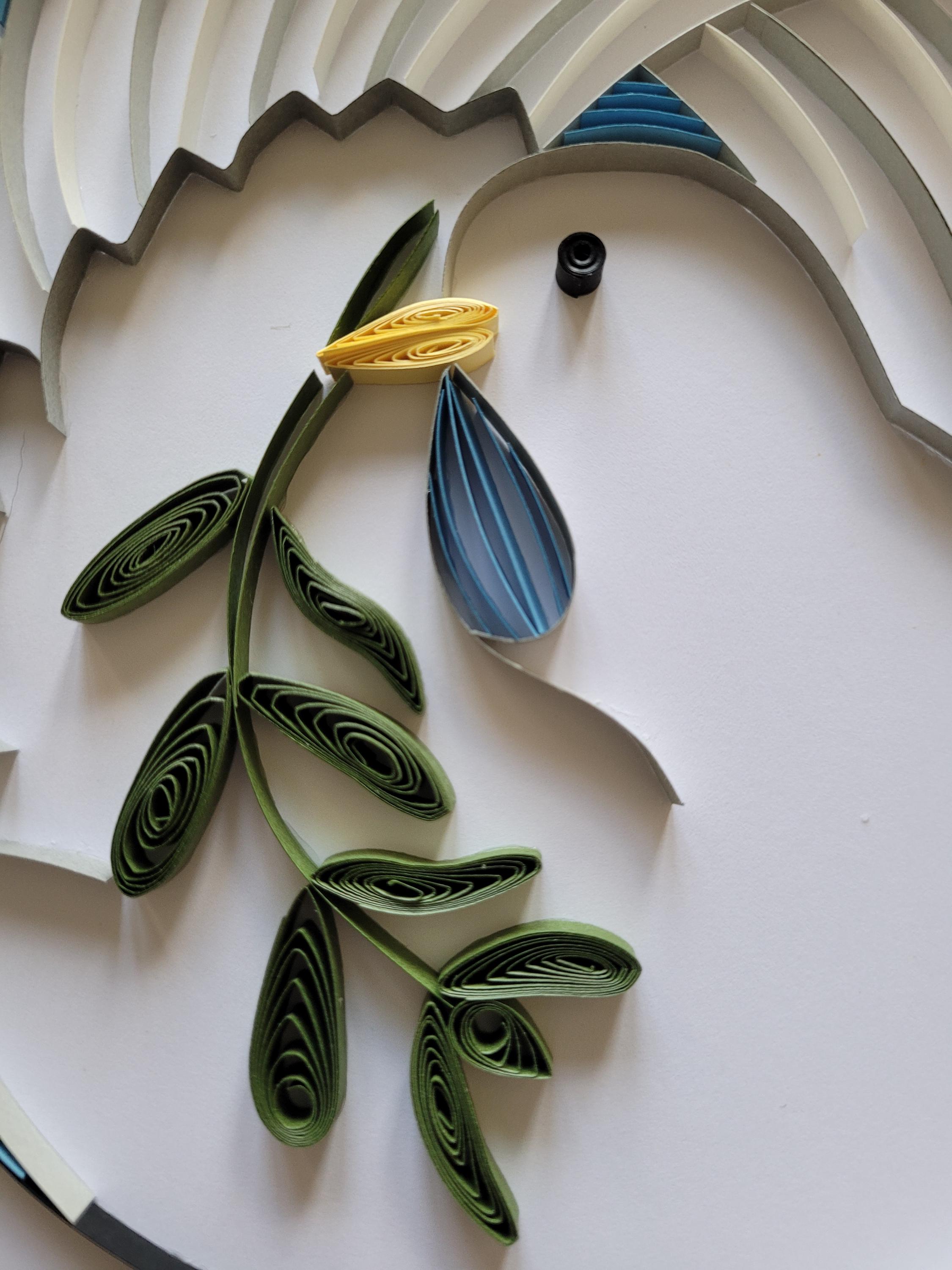 Dove With Olive Branch Quilled Art: 9x9 Framed Paper Wall Decor - Etsy