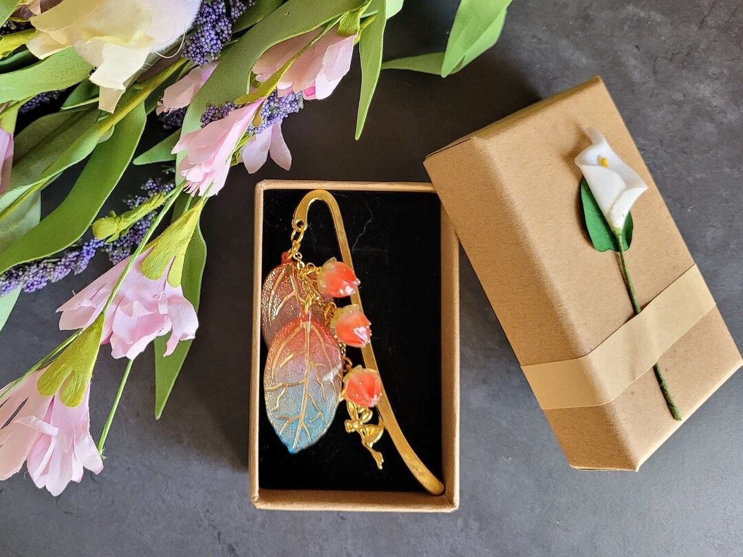 Metal Bookmark Fantasy Lover Bookmark Fairy Bookmark Acrylic Flower ...